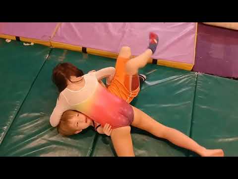 Brother vs Sister Wrestling (and drilling) in house competition! #familyfun #birdiewrestling #74