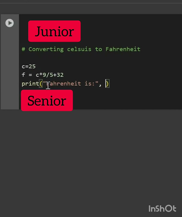 Junior Vs. Senior Python Developer #shorts #python #programming #coding ... Junior Vs. Senior Python Developer #shorts #python #programming #coding ...