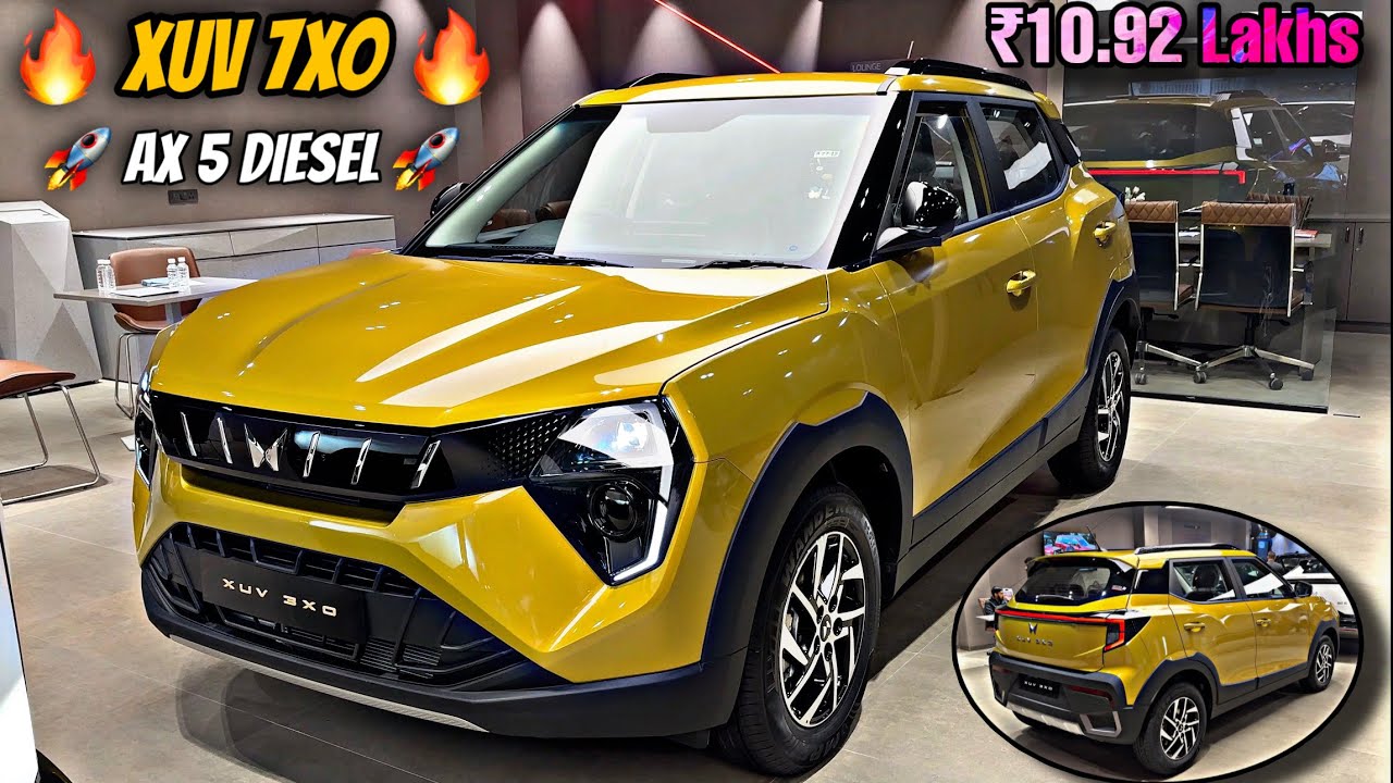2026 XUV3XO AX5 DIESEL CITRINE YELLOW COLOR @Rs10.92 LAKHS ️ XUV3XO AX5 ...