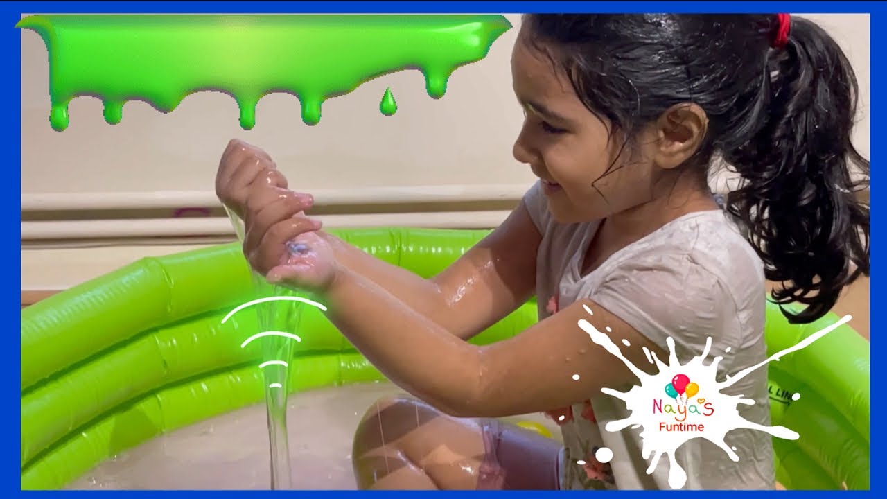 SLIME POOL CHALLENGE!! NAYA has fun in pool of slime!!! #slimebaff ...
