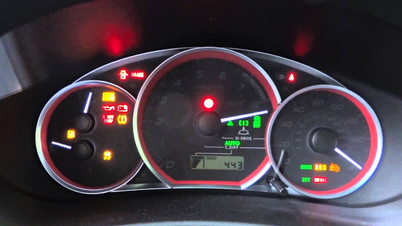 2013 STi Gauge Cluster on Startup - YouTube