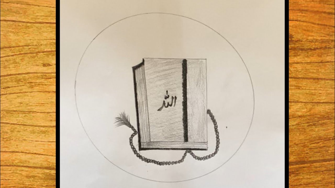 How to Draw Holy Quran | simple pencil Sketch of holy Quran - YouTube