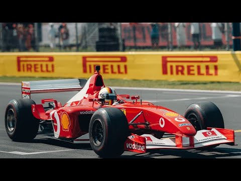 Sebastian Vettel on Michael Schumacher Ferrari F2002 in Monza Italy F1 2026