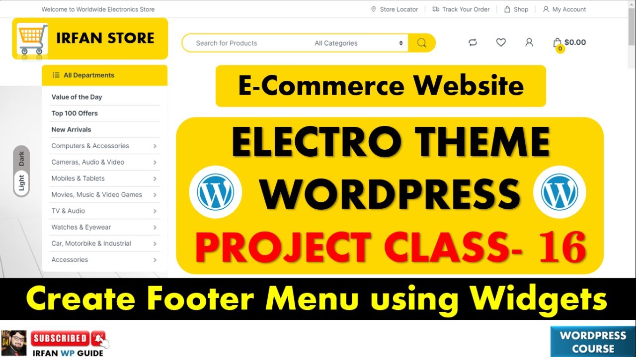Ecommerce Website Class 16 Electro Theme Footer Menu Settings ecommerce-website-class-16-electro-theme-footer-menu-settings
