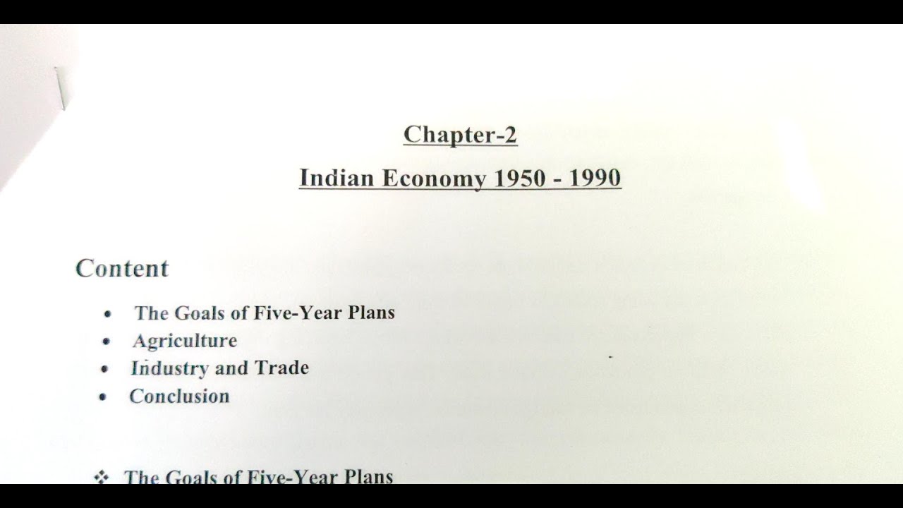 CBSE | Class 12 | Indian Economic Development | Quality Notes | Indian ...