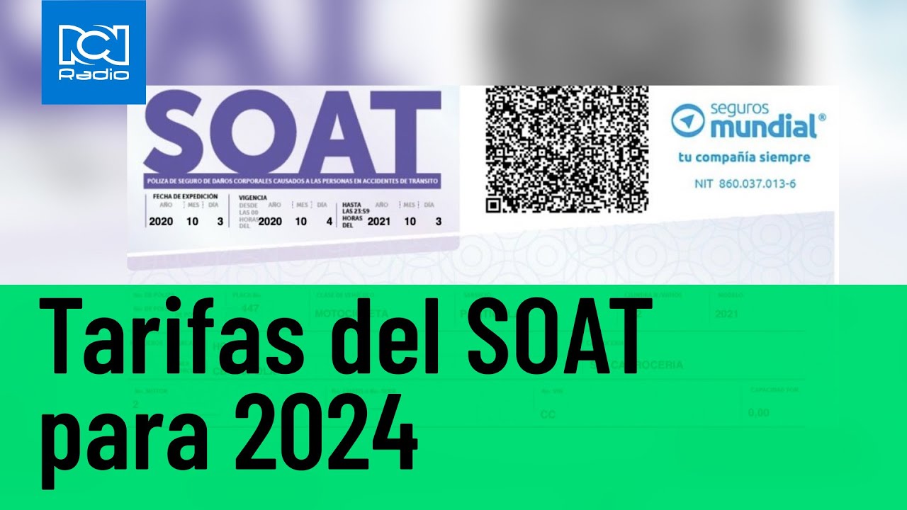 Nuevas tarifas del SOAT para 2024 - YouTube