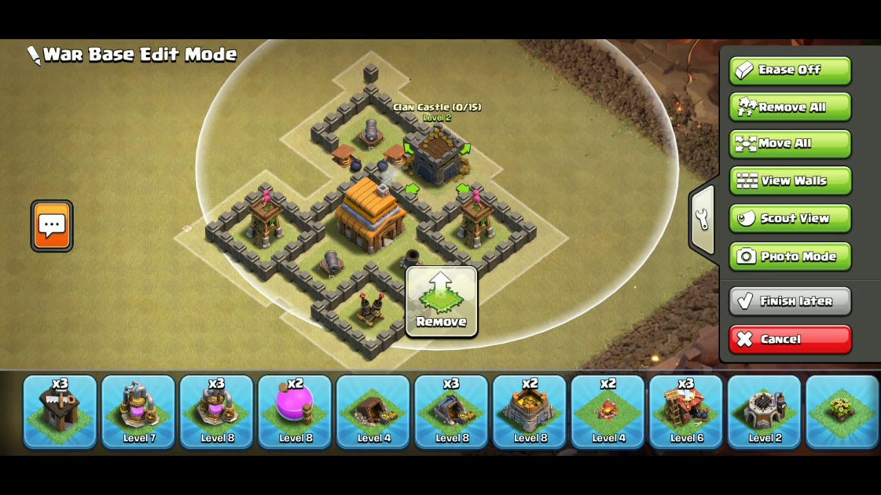 CLASH OF CLANS /COC - TOWN HALL 4 (TH4) BEST WAR LAYOUT-PART 4 WITH ...
