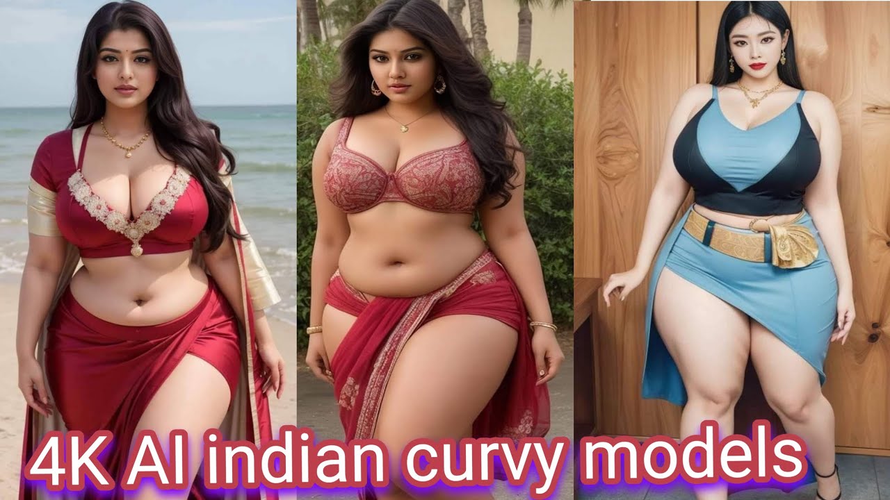 4K AI indian curvy models saree Lookbook / plus size indian models clothes / curvy fashion shows ...