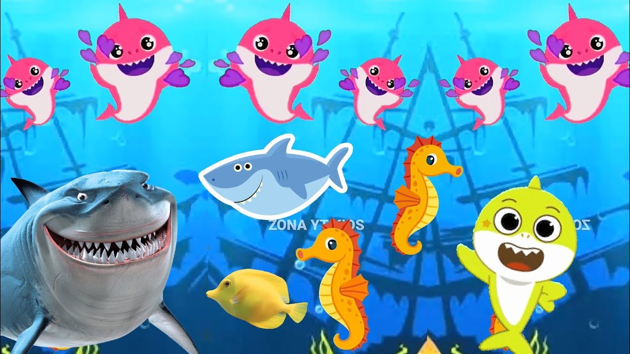 Baby Shark rainbow dance at Ocean | Baby Shark song Baby Shark video ...