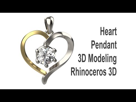 Heart Pendant Jewelry CAD Design Tutorial 3D Modeling with Rhino 7 #165