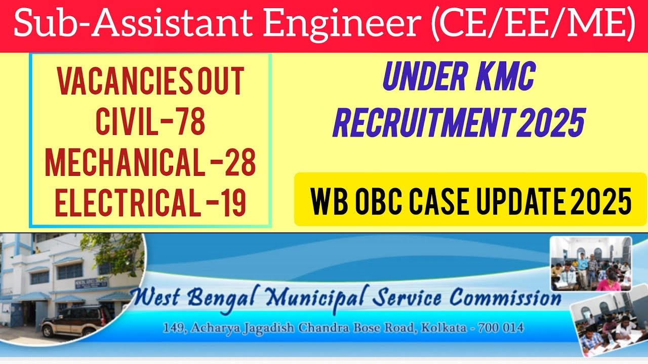 KMC Sub-Assistant Engineer (Civil/Electrical/Mechanical) Recruitment ...