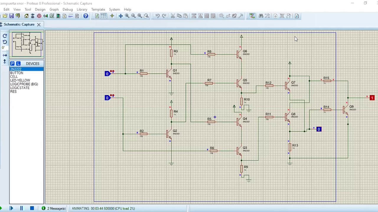 compuertas logicas xor y xnor. proteus 8.5. - YouTube
