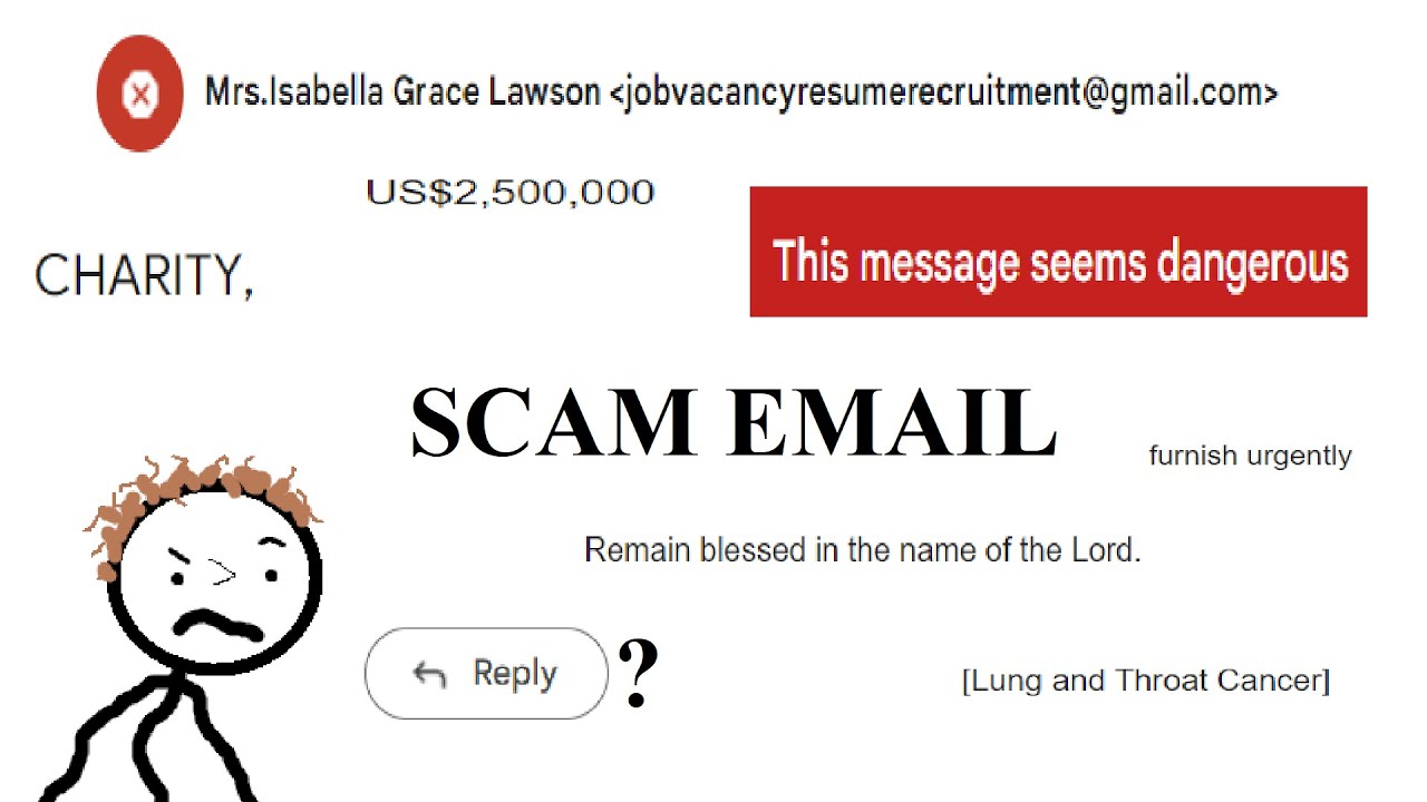 The funniest SCAM Email I have EVER received! - YouTube