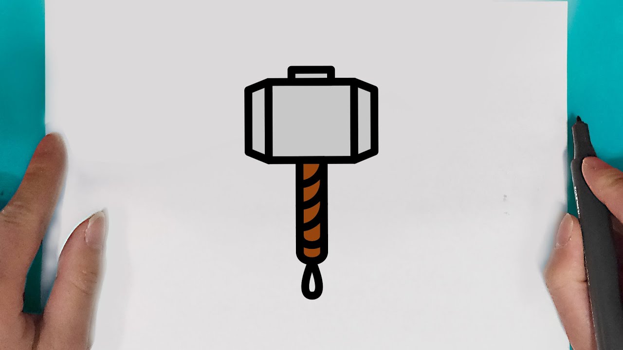 How to draw Thor Hammer easy for beginners drawing Thor Hammer - YouTube