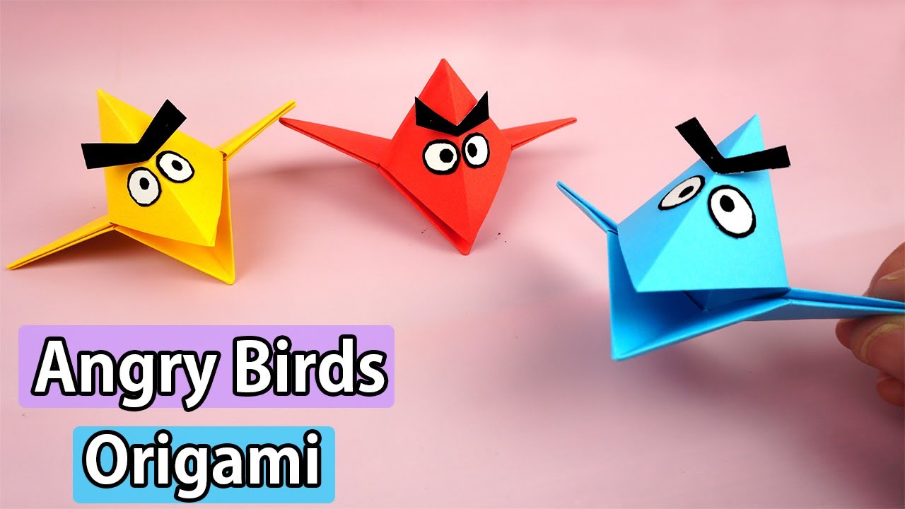 Origami Angry Birds easy - Moving paper toys - YouTube