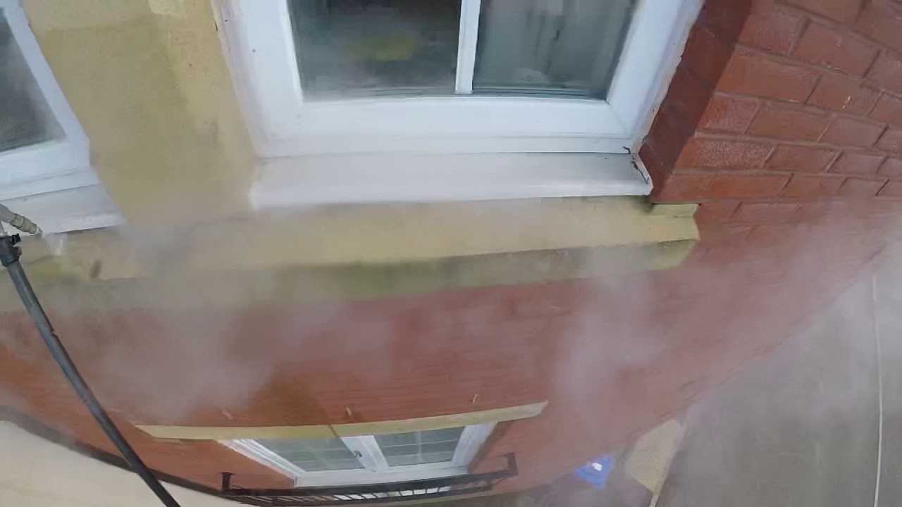 Stone window ledge / sill steam cleaning - YouTube