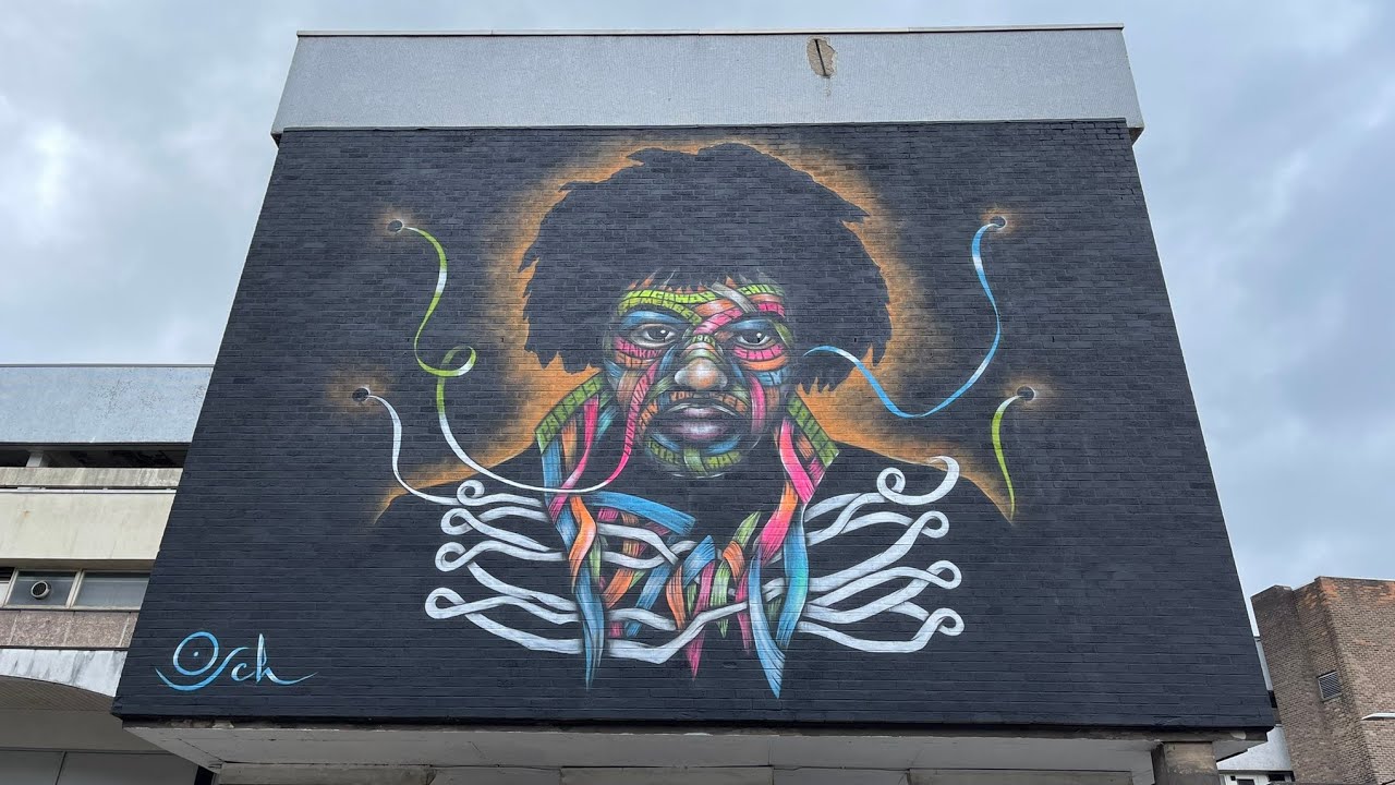 Jimi Hendrix Mural In Stockport - YouTube