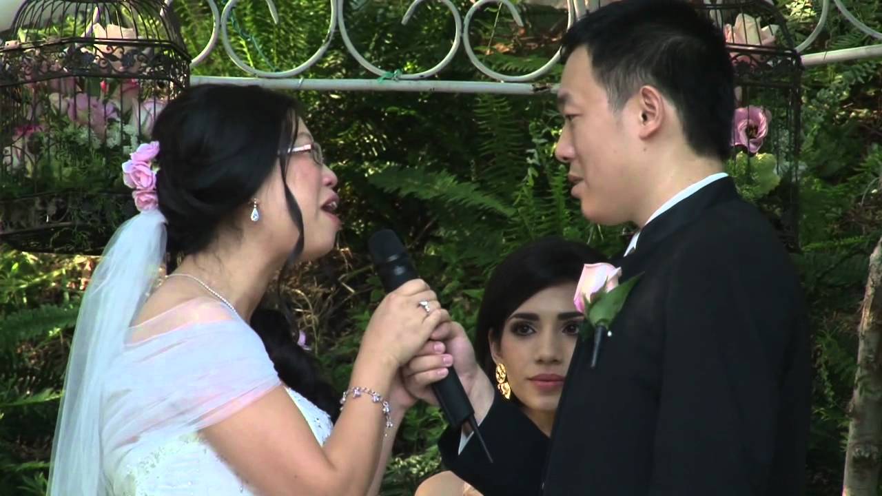 Bride & Groom Singing to Each Other at their Los Angeles Wedding ...