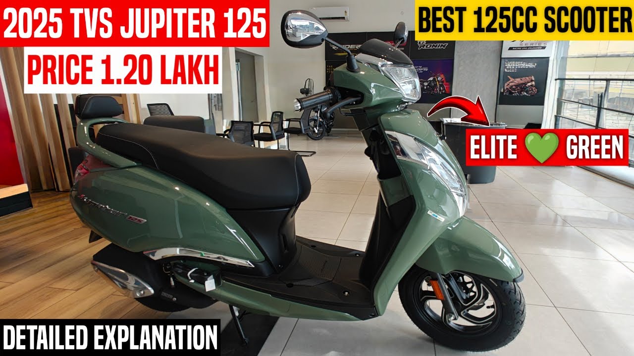 2025 TVS Jupiter 125 Elite Green Launched🔥Price 1.20 Lakh On Road|Abs ...