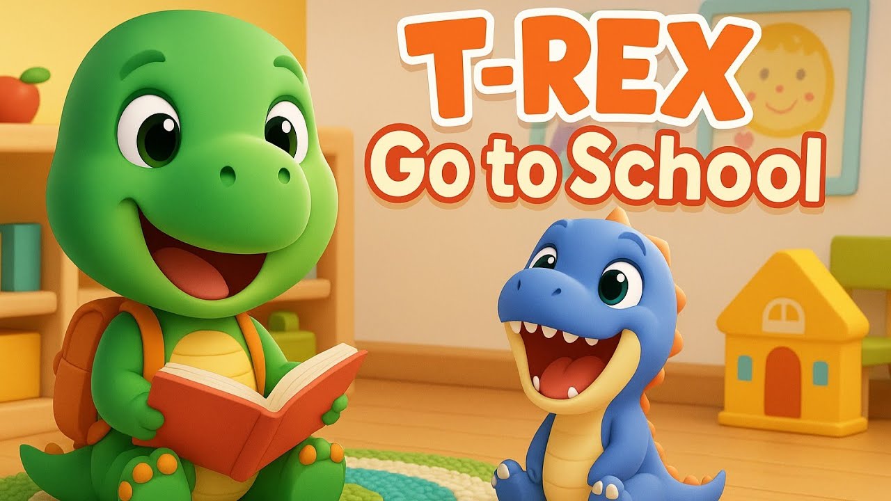 Happy T-Rex Goes to School 📚 | Kids Song & Animation - YouTube