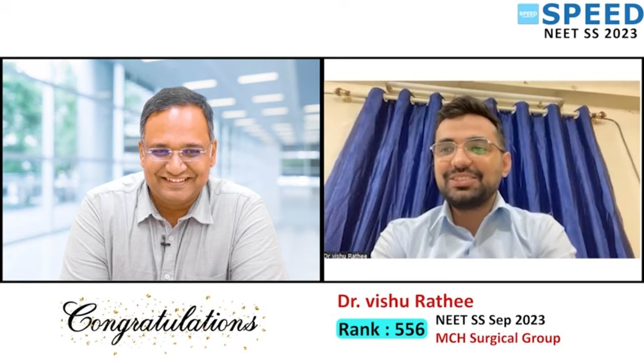 NEET SS 2023 - MCH Surgical Group, Dr Vishu Rathee, Rank - 556, SPEED ...