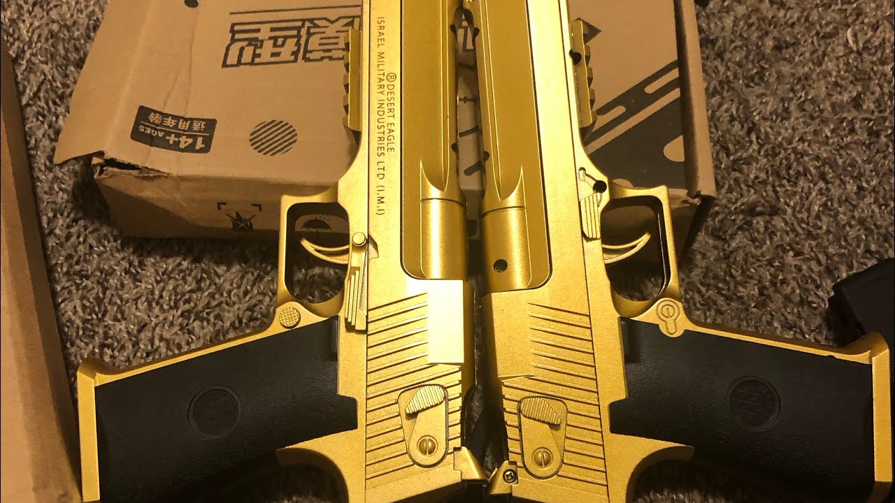Toy Guns Gold Eagle Deadpool dual pistols - YouTube