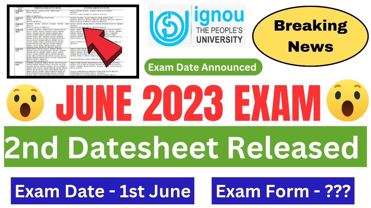 (Breaking News) IGNOU Released June 2023 Exam Date Sheet_IGNOU Date ...