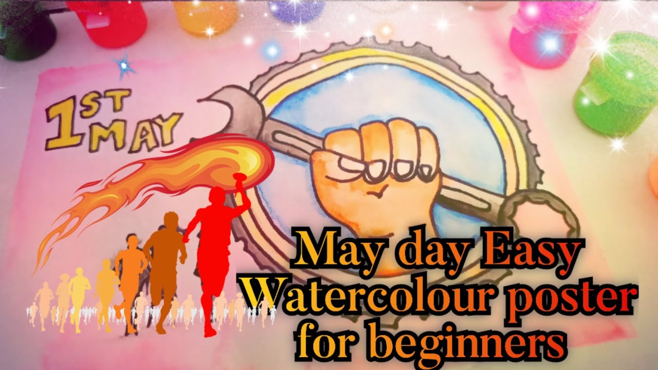 May Day Easy Watetcolour Poster /Poster for competition /Easy poster ...