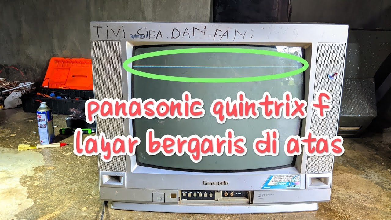 TV PANASONIC quintrix f layar bergaris di atas || menyempit atas bawah ...