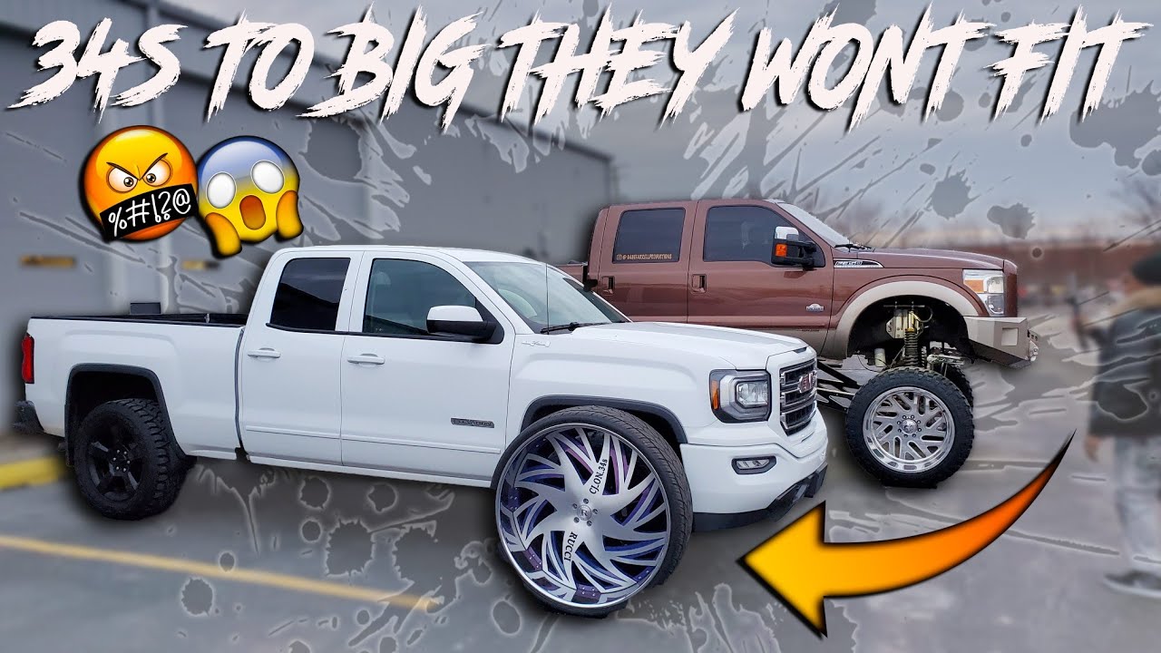 34INCH CJ_ON_32S RIMS ON MY NEW GMC TRUCK OVERKILL - YouTube