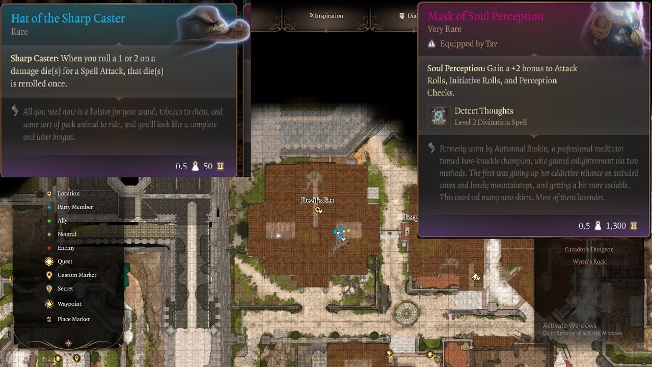 Baldur's Gate 3 - Mask of Soul Perception and Hat of the Sharp Caster ...