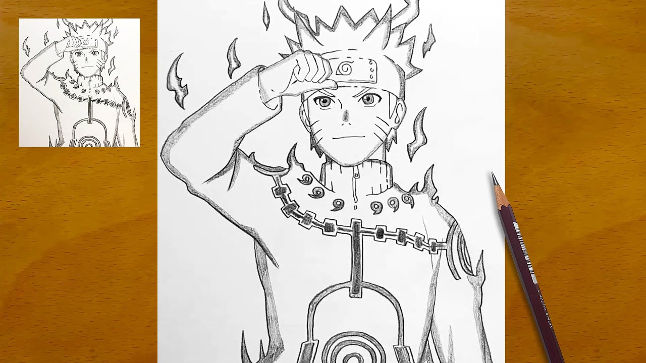 How to Draw Naruto Kurama Mode Step by Step || Naruto Pencil Sketch ...