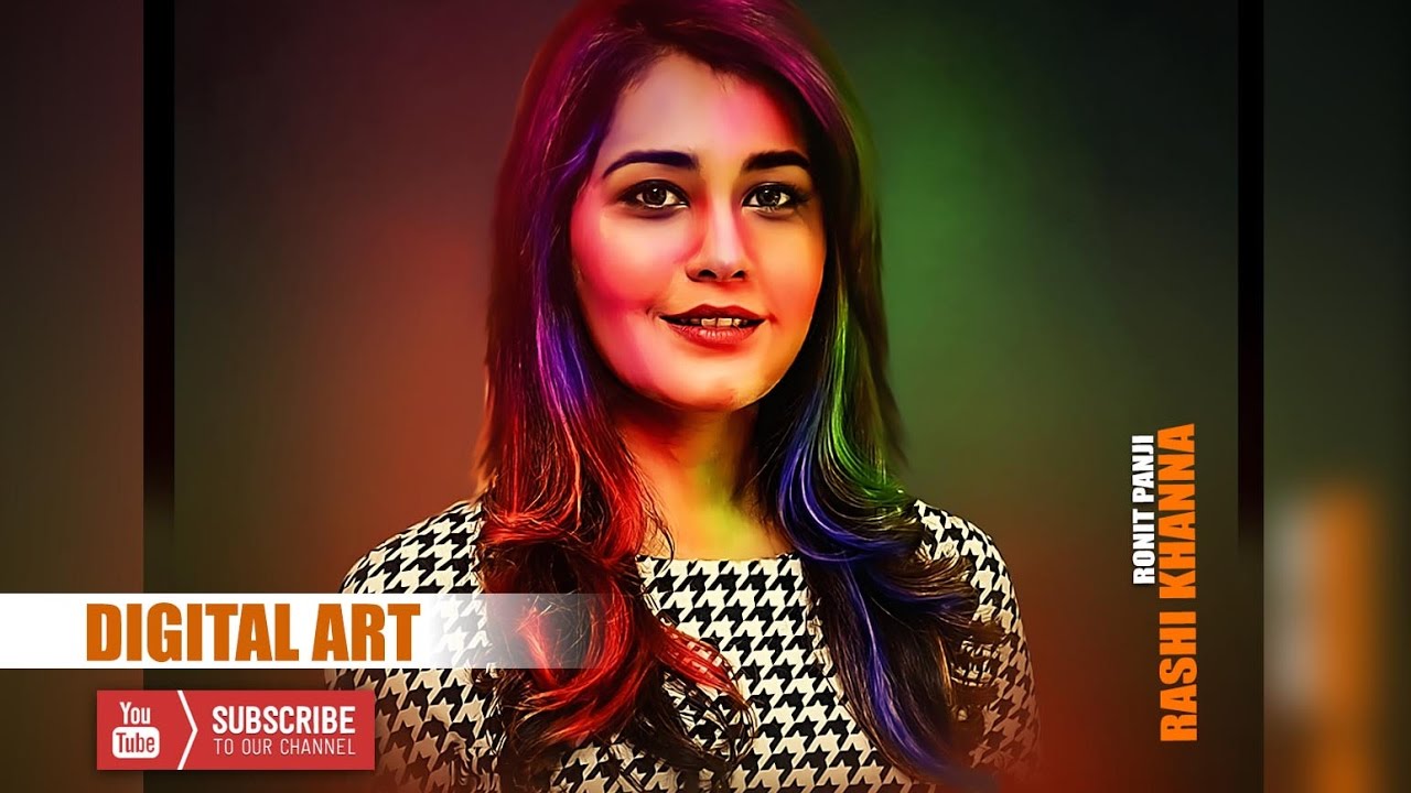 DIGITAL PAINTING| PHOTOSHOP CC | RASHI KHANNA | RONIT PANJI - YouTube