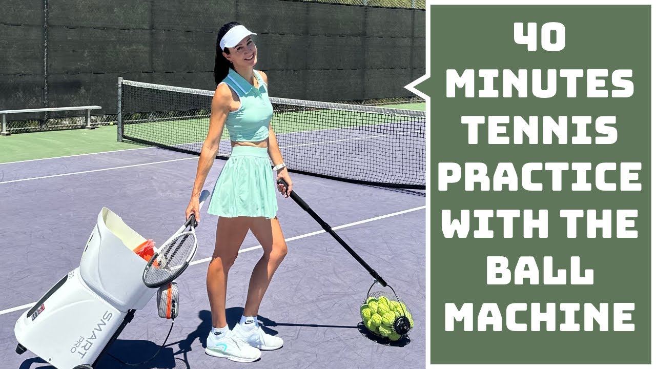 40 MINUTES TENNIS PRACTICE WITH THE BALL MACHINE - EIGHT 5 MIN DRILLS ...