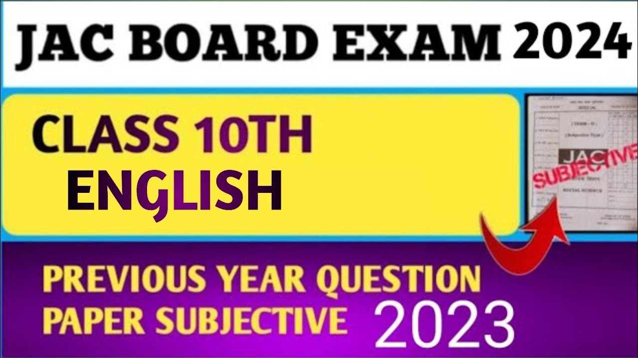 Jac Board exam 2024, English subjective question paper 2023 - YouTube