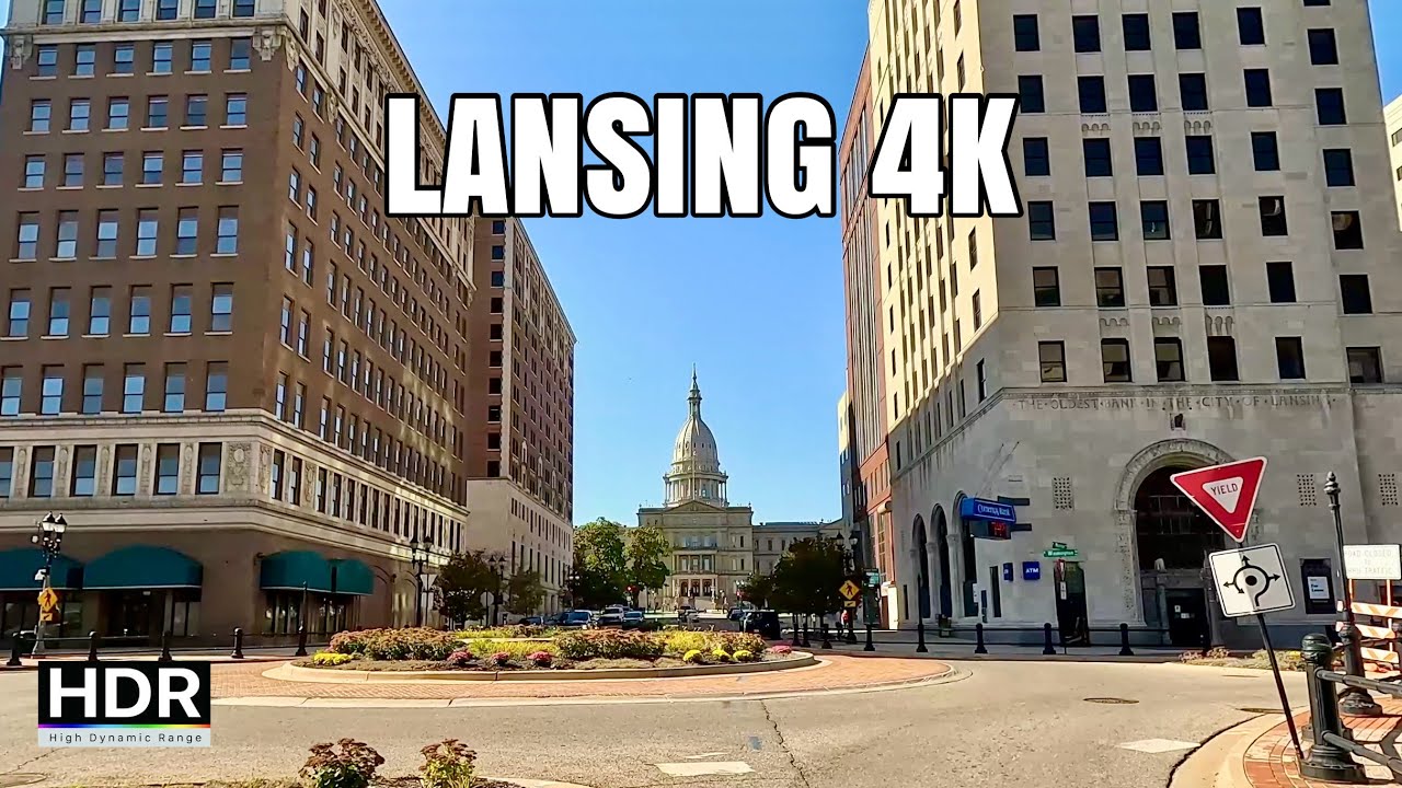 Driving Lansing 4K HDR - Michigan State Capital - YouTube