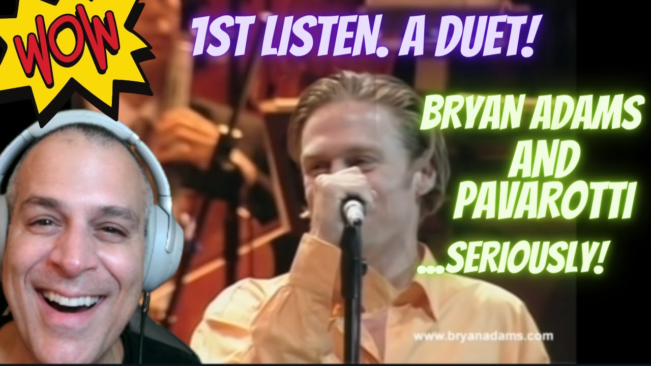 AMAZING DUET PAVAROTTI & BRYAN ADAMS!! VERY 1ST REACTION. " 'O SOLE MIO ...
