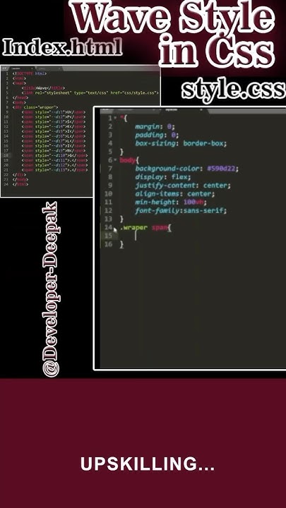 Wave Animation HTML & CSS | Developer Deepak #shorts #css3 #html5 #csseffect #js #webdevelopment ...