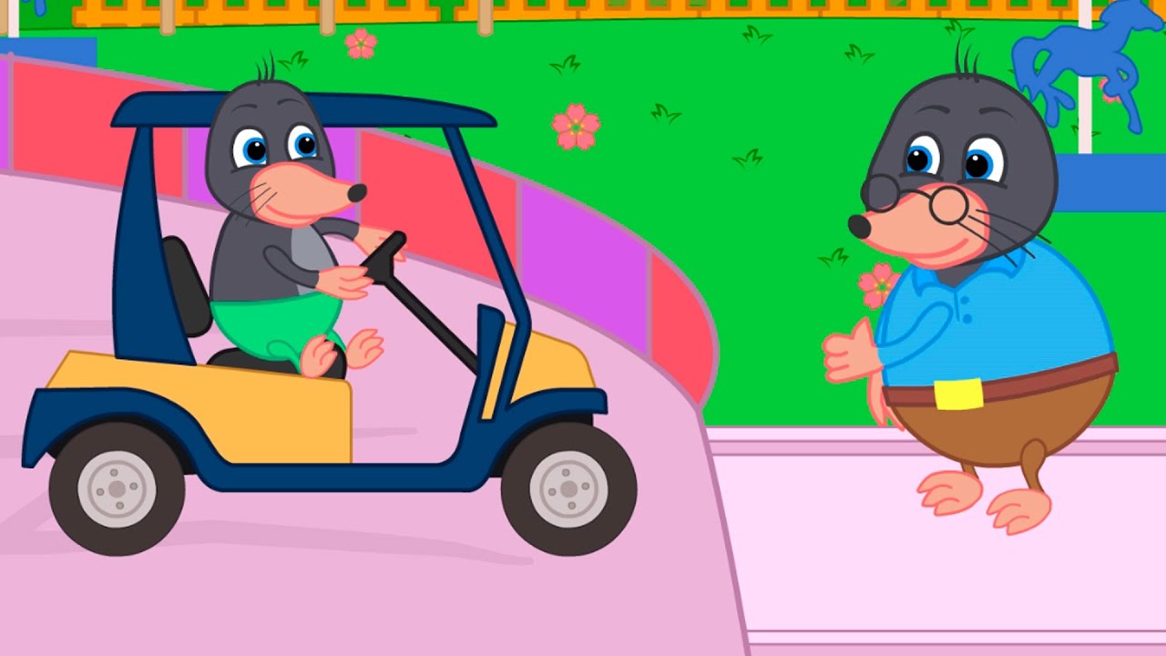 Benny Mole and Friends - I'm learning to drive a car Cartoon for Kids ...