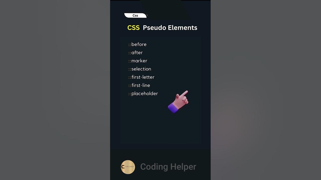 Css Css Pseudo Elements 👨‍💻 ️💯👌 What Is Css Pseudo Elements Css