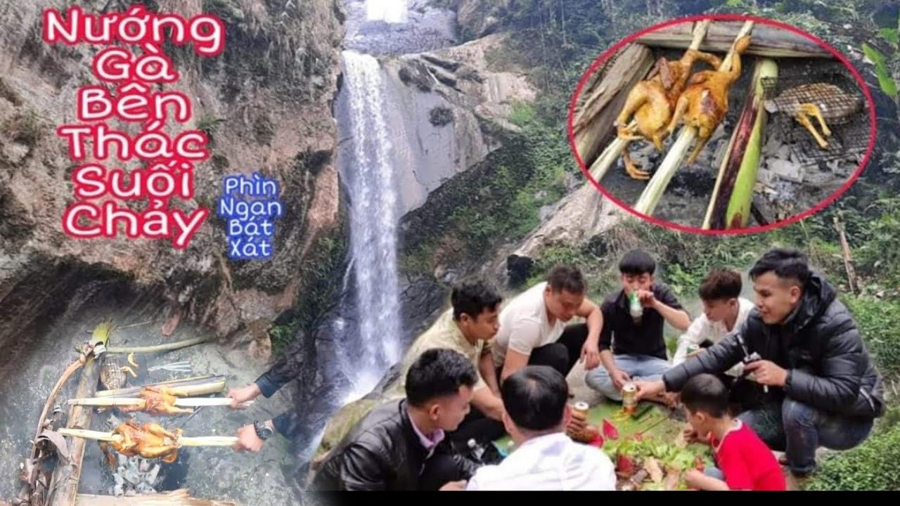 Grilling Chicken by a Waterfall Deep in the Forest - YouTube