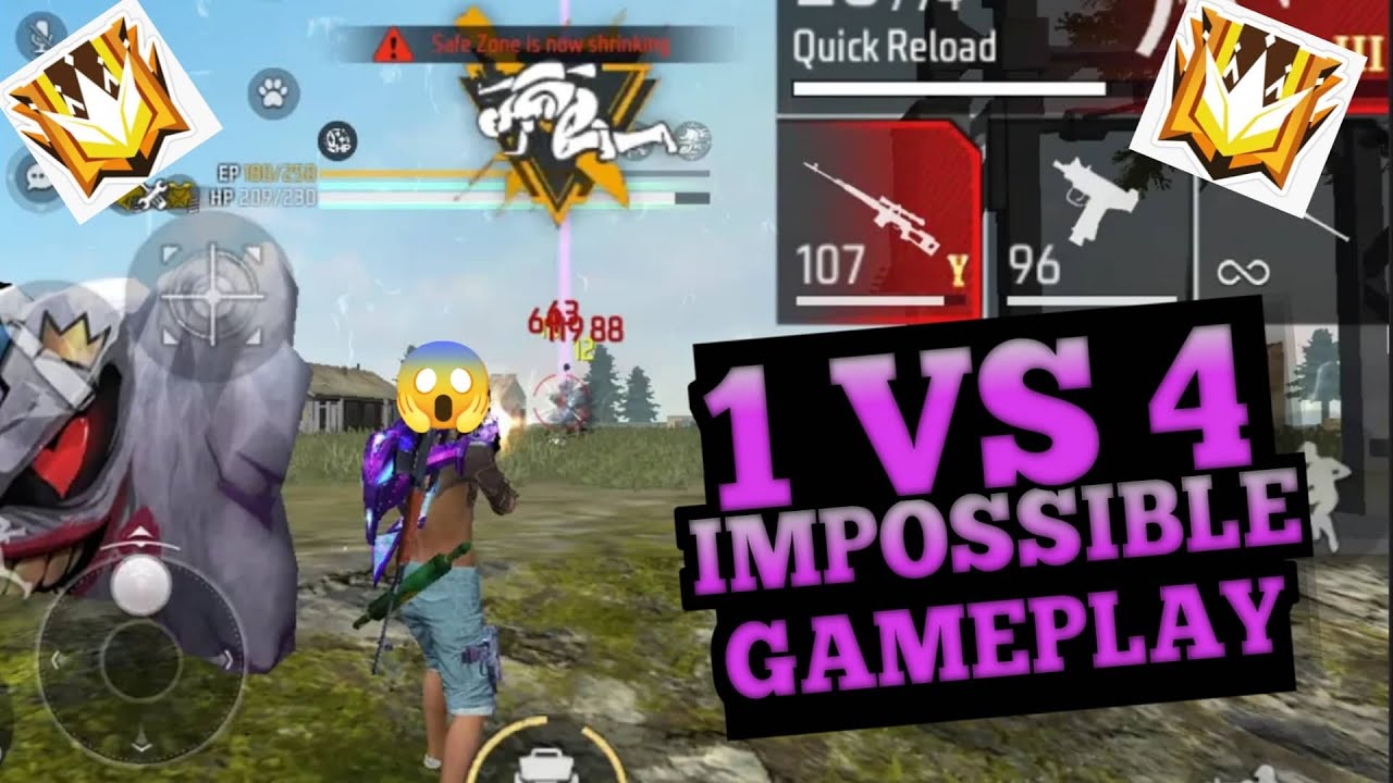 GRANDMASTER PLAYER 1 VS 4 IMPOSSIBLE GAMEPLAY ...*total gaming *deshi ...