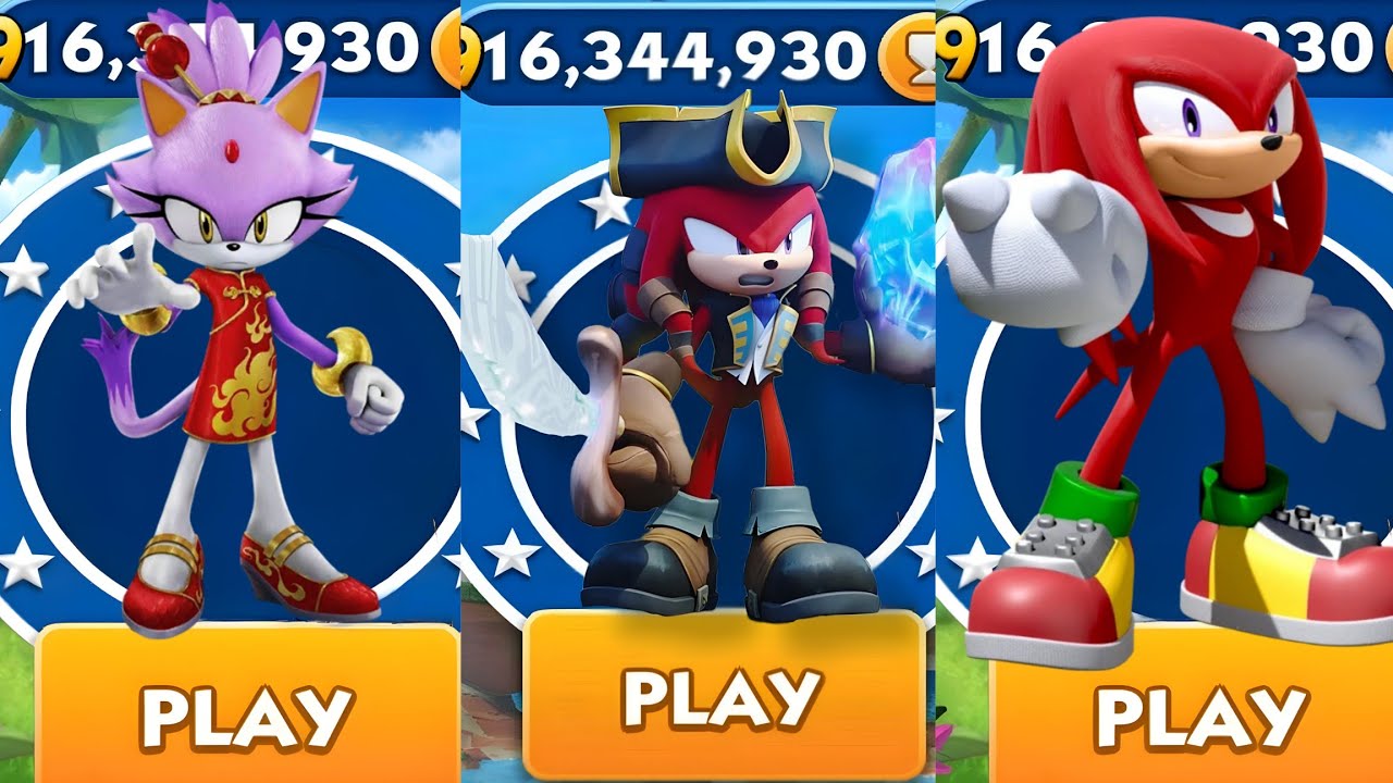 Sonic Dash - Lunar Blaze VS Captain Knuckles VS Knuckles Dash_ Movie ...
