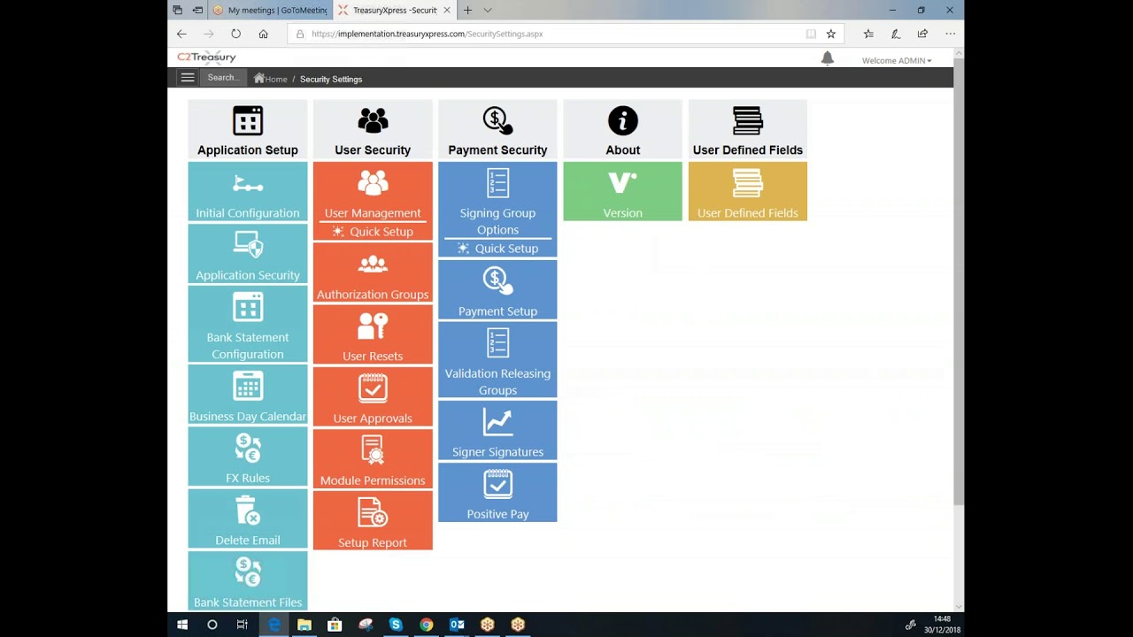 TreasuryXpress; How to set-up a new user (2018). - YouTube