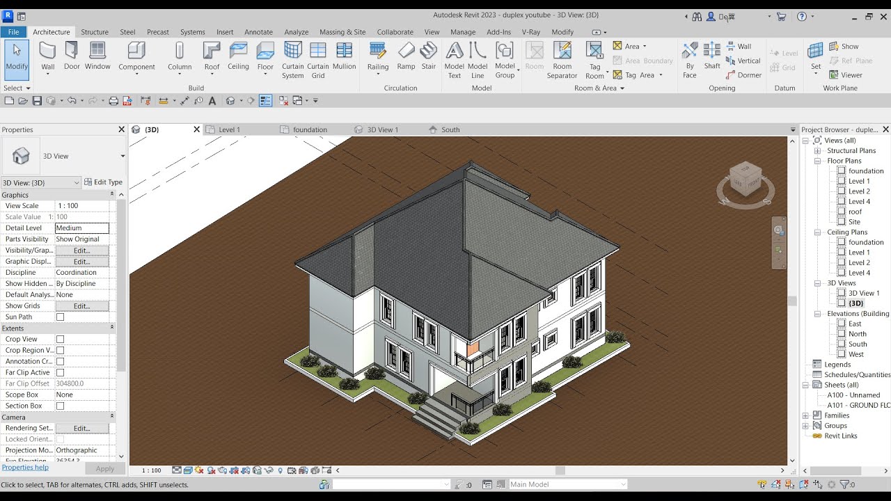 #012 how to create site setting Duplex in revit Tutorial beginner to ...