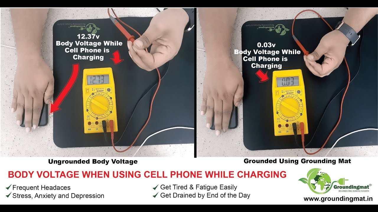 How to Use & Using Cell Phone Body Voltage Test- Grounding Mat - YouTube