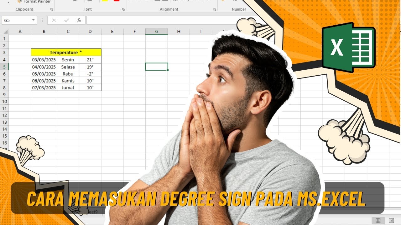 CARA MEMASUKKAN SIMBOL DERAJAT PADA MS.EXCEL | #fadillahtips - YouTube