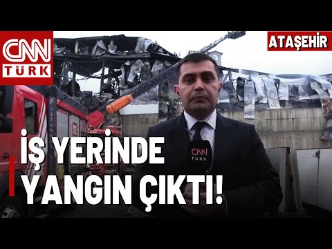 Ataşehir'de 4 Katlı İş Yerinde Yangın! CNN TÜRK Olay Yerinden Aktardı!