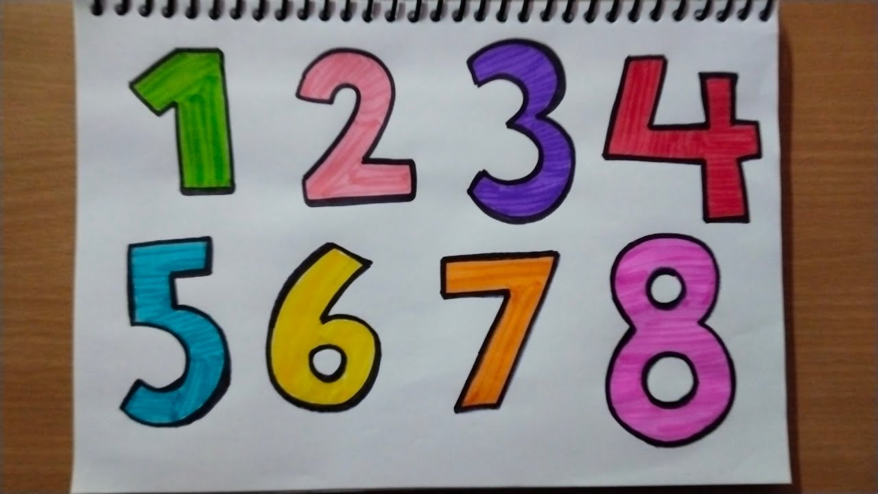 😘 1 To 8 Counting Drawing 🖋️ And Coloring🎨 😍 | Step By Step | Kashish ...