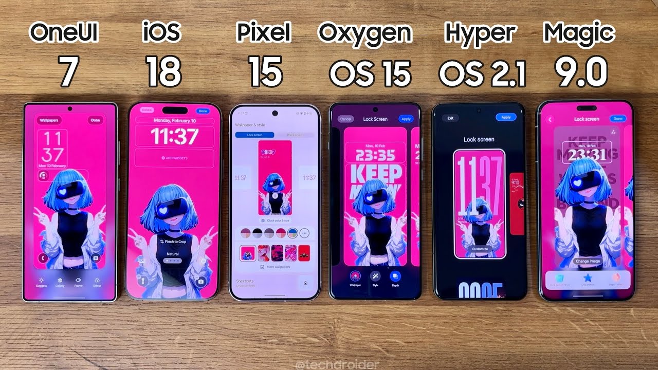 OneUI 7 vs iOS 18 vs Pixel OS vs OxygenOS 15 vs HyperOS 2.1 - BEST Lock ...